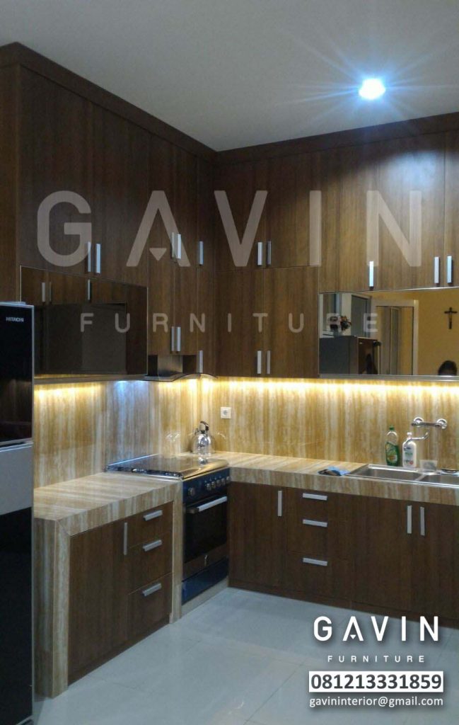 kitchen set minimalis full plafon finishing hpl | LemariDapur.net