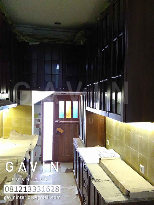 jual lemari dapur kayu solid finishing melamic | LemariDapur.net